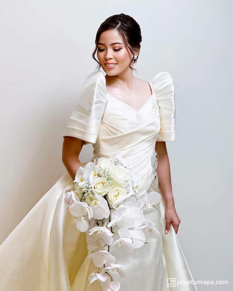 Filipino Lace Wedding Gown with Traditional Barong - Josip Tumapa